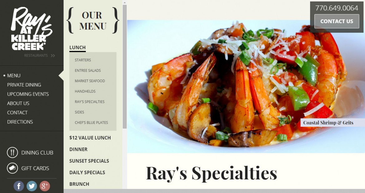 Ray's Restaurants - CSS Nectar Web Design Awards CSS Gallery